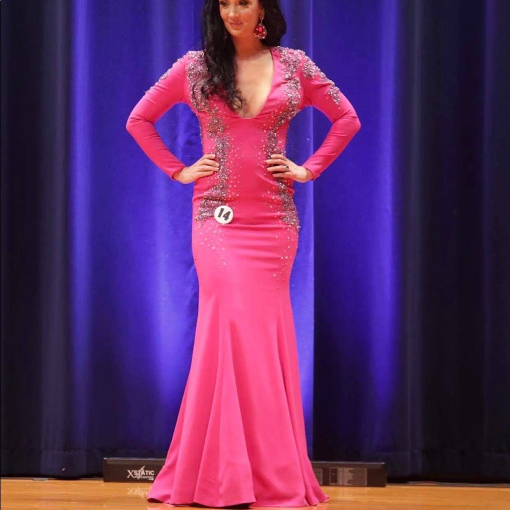 Custom-Made Fuchsia Pageant/Prom Gown - Gem